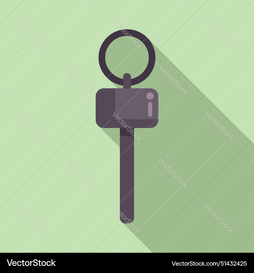 Flat design car key icon on green background Vector Image