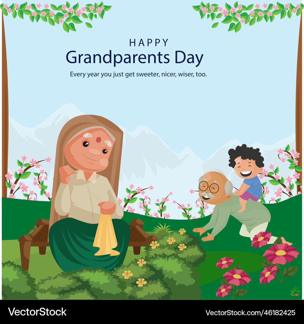 Happy grandparents day banner design Royalty Free Vector