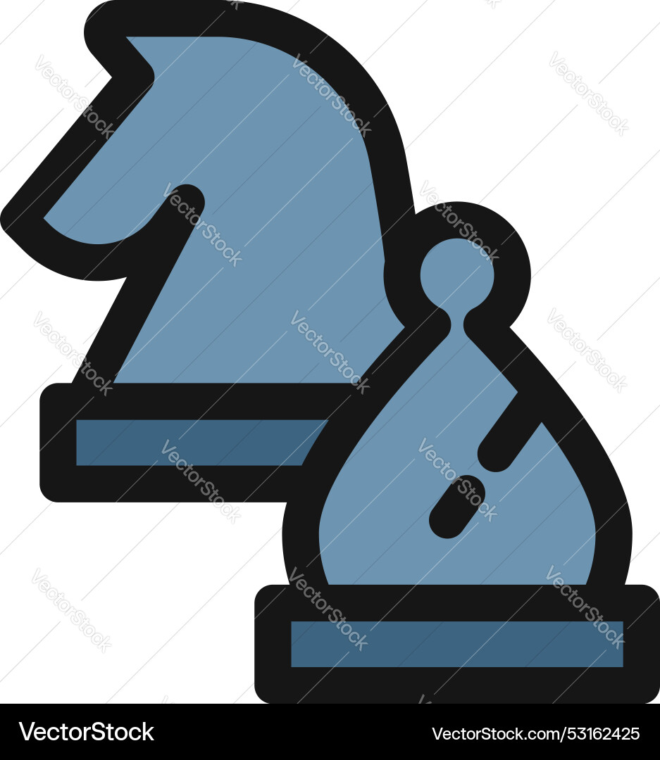 Icon bishop and knight chess piece strategy game Vector Image