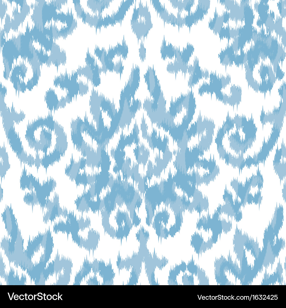 Ikat damask blue Royalty Free Vector Image - VectorStock