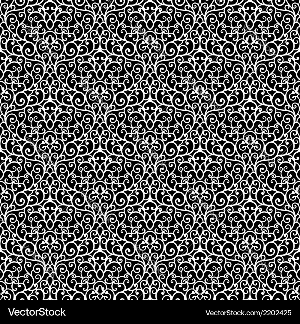 Intricate Black Lace Pattern Royalty Free Vector Image