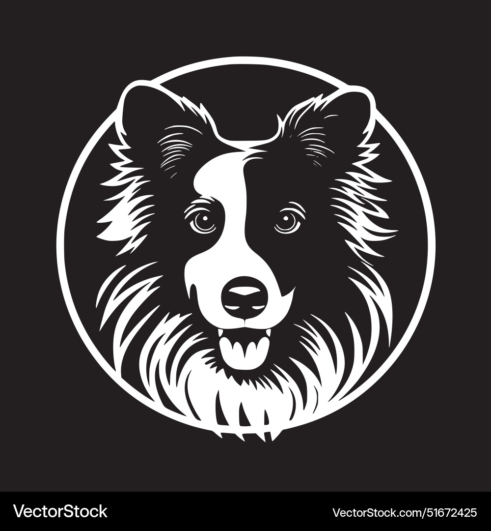 Shetland sheepdog - minimalist and flat logo Vector Image