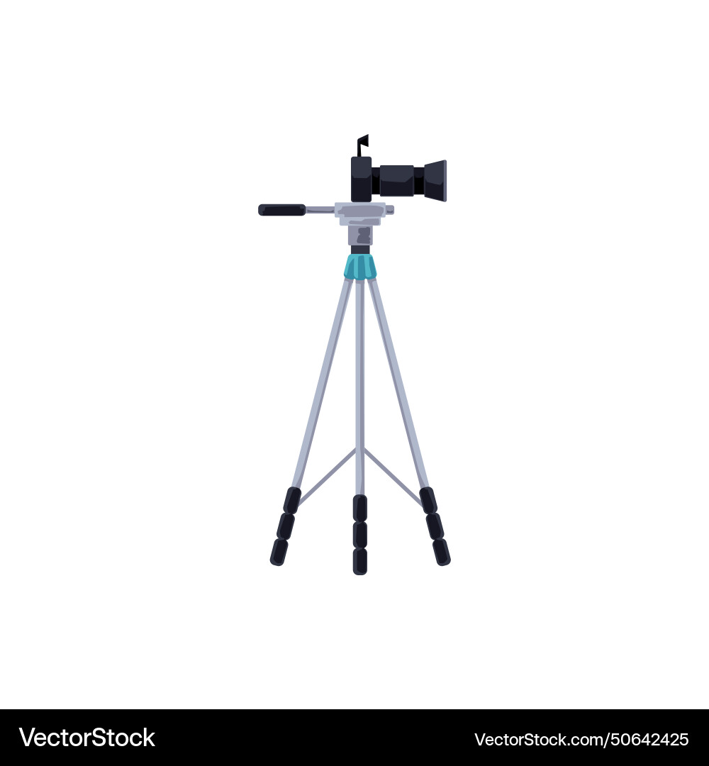 Video camera and professional tripod Royalty Free Vector