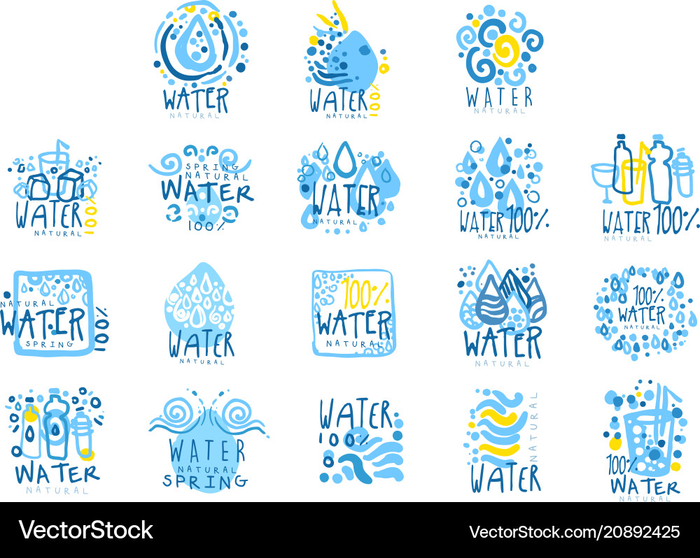 Water Drops & Bubbles - Fresh Water Set Vector Image
