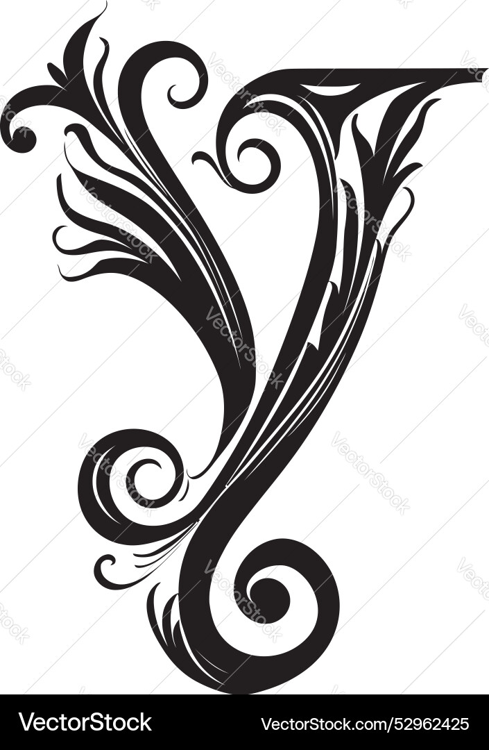 Yin yang flourish balanced font y decor yuletide Vector Image