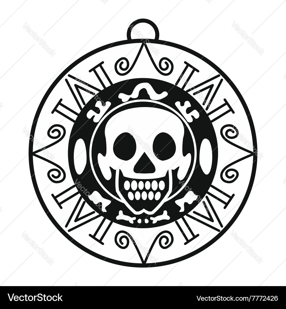 Aztec pirate coin icon simple style Royalty Free Vector