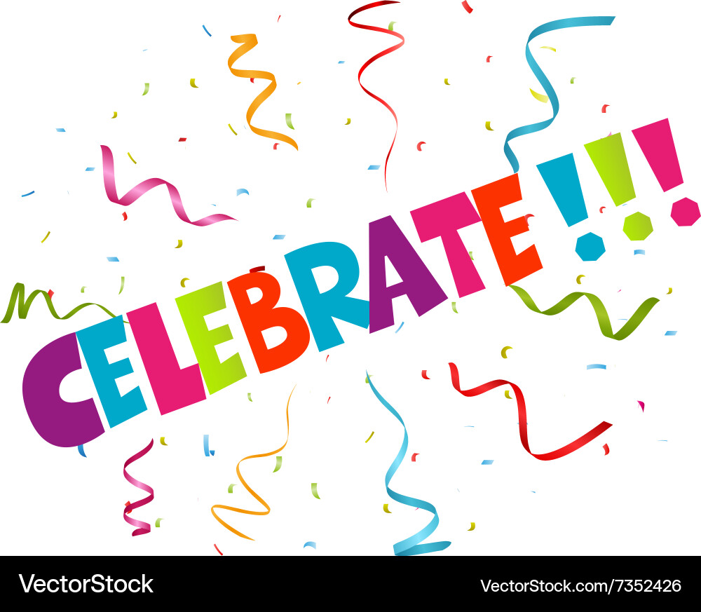 Celebration with colorful confetti Royalty Free Vector Image