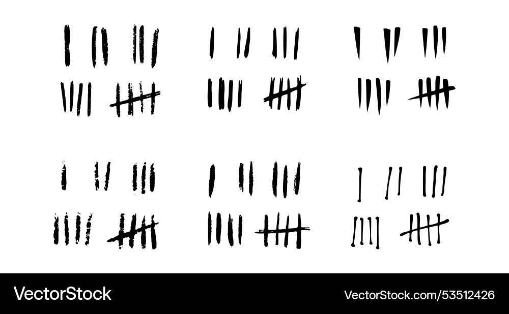 Hand drawn prison wall doodle sticks lines counter