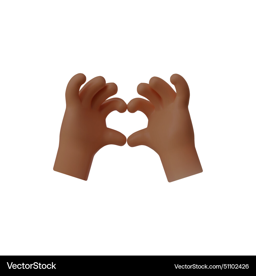 Hands Making Heart Shape Gesture 3d Icon Vector Image