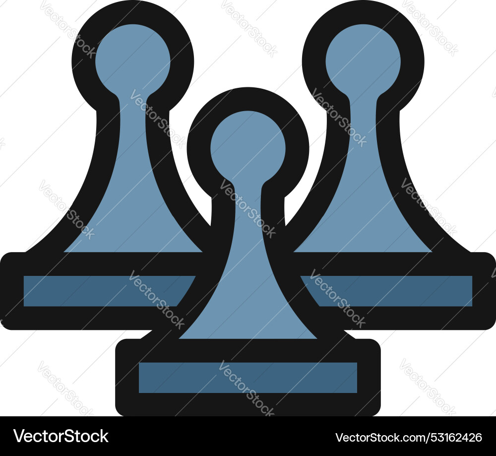 Icon pawns chess piece strategy game symbol design