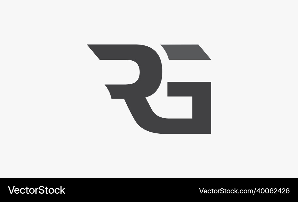 Letter rg logo isolated on white background Vector Image