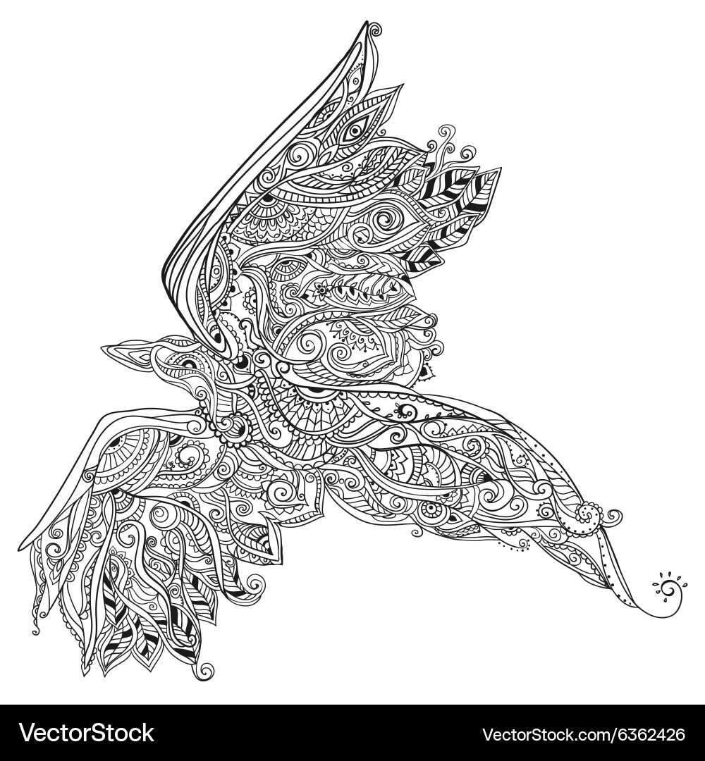 Ornate Bird Card Royalty Free Vector Image - VectorStock