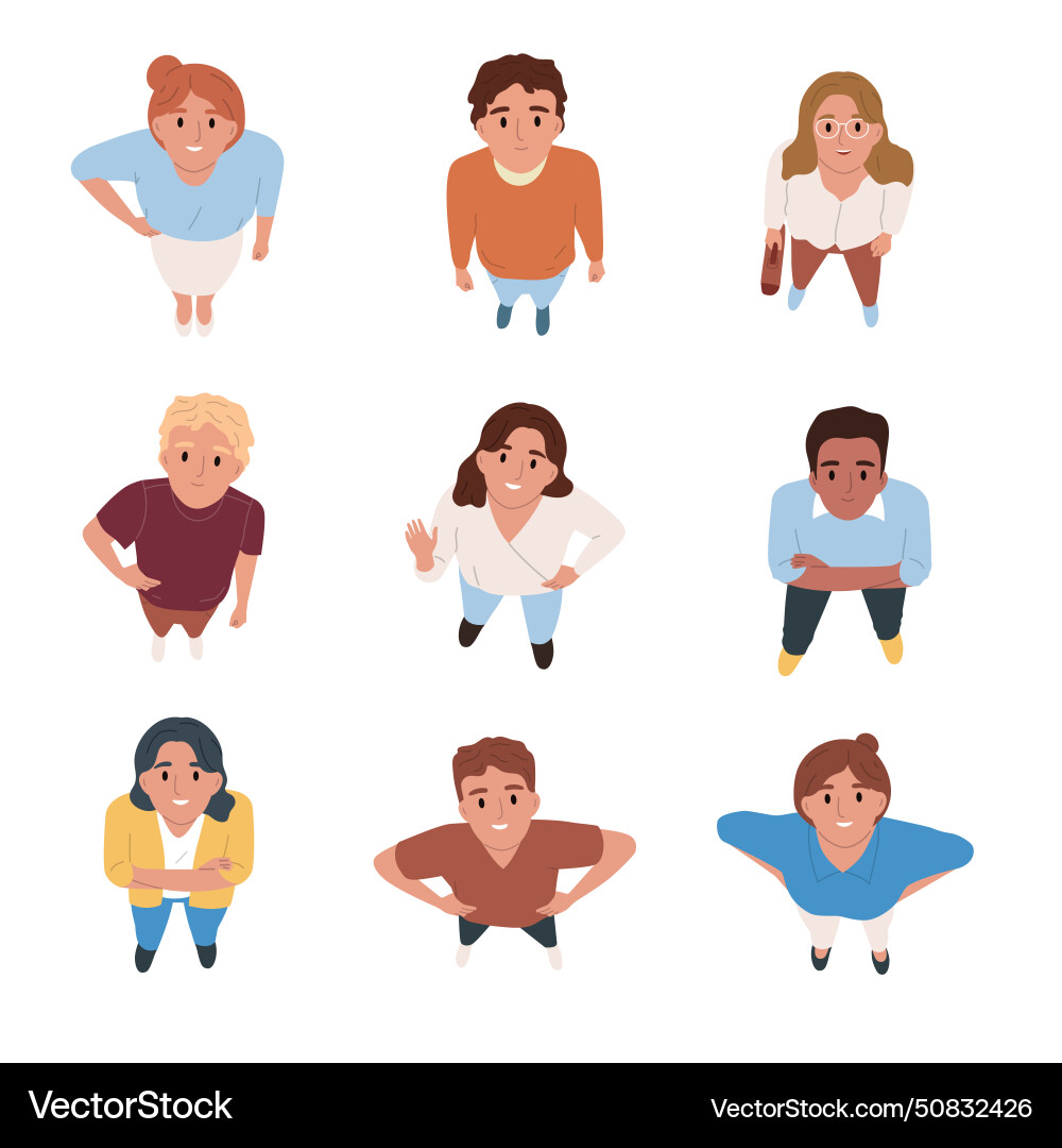 People top view set Royalty Free Vector Image - VectorStock
