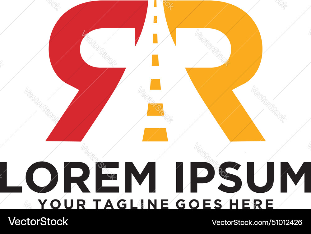 Roadway highway rr letter logo Royalty Free Vector Image
