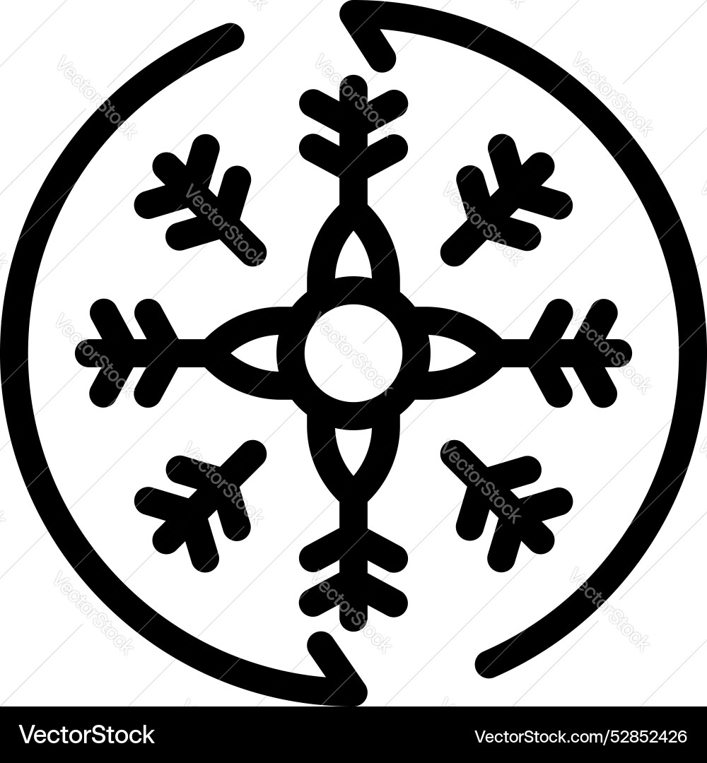 Snowflake icon symbolizing freezing temperature Vector Image