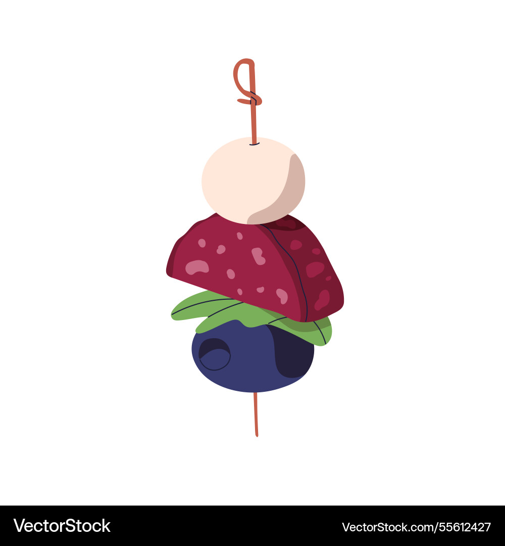 Canape skewer snack bite appetizer finger food Vector Image