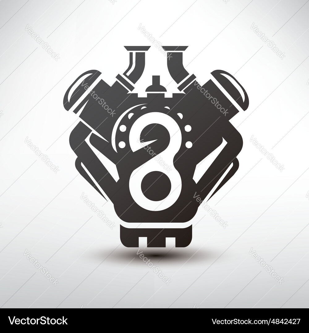 Car engine symbol stylized silhouette Royalty Free Vector