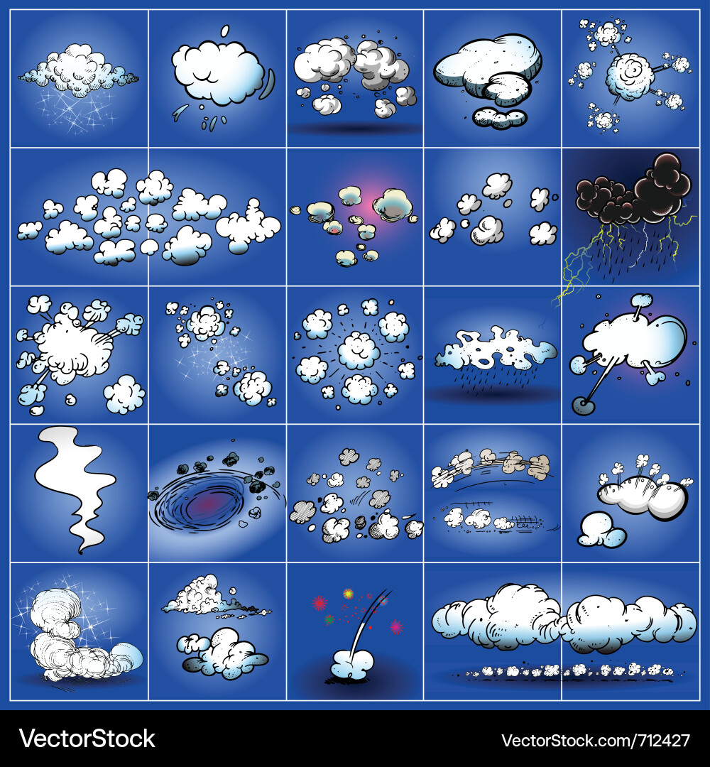 Cloud collection Royalty Free Vector Image - VectorStock