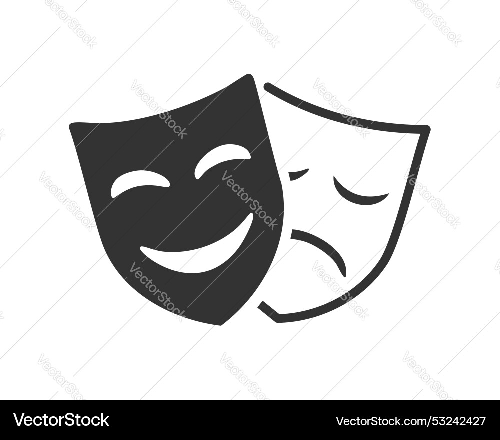 Comedy and tragedy masks masquerade mask comic Vector Image