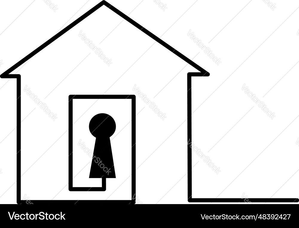Home and keyhole sign safe storage logo Royalty Free Vector