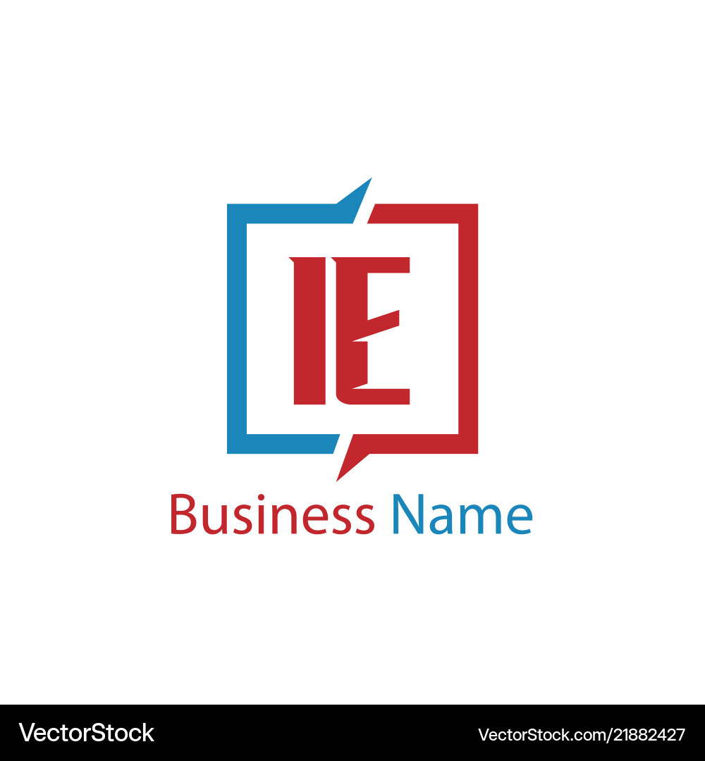 Initial letter ie logo template design Royalty Free Vector