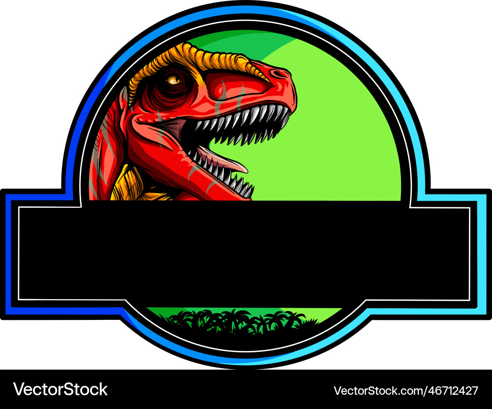 Jurassic world dinosaur logo Royalty Free Vector Image