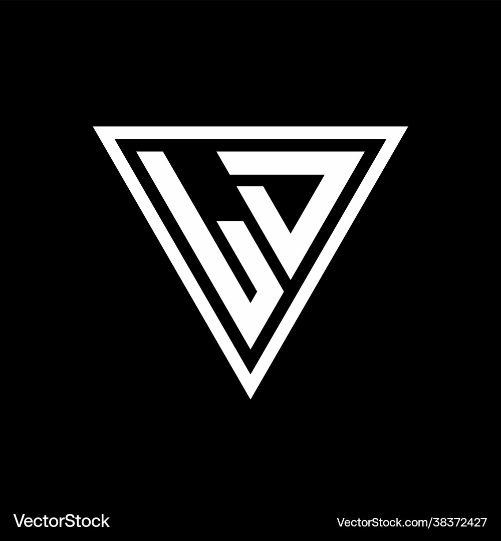 Ld logo monogram with triangle shape designs Vector Image