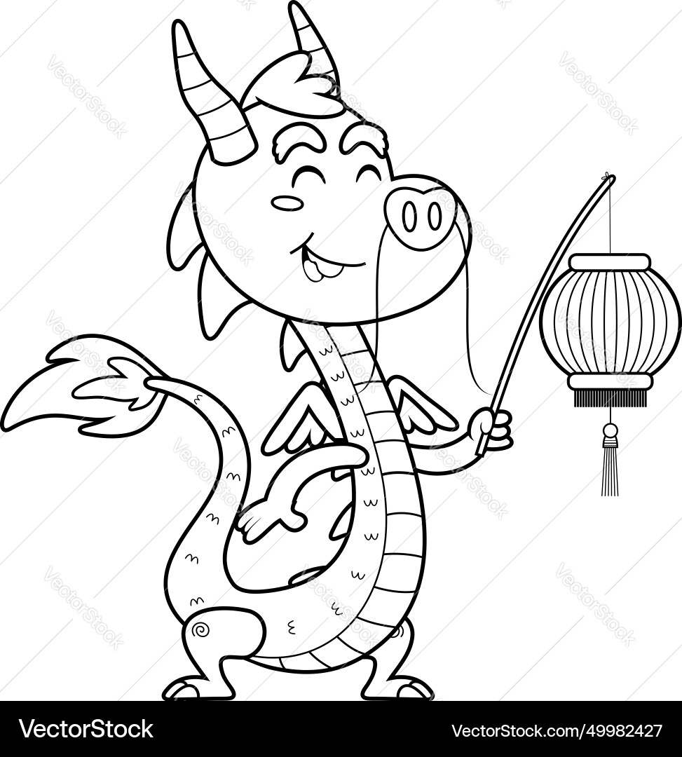 Cute Chinese Dragon Black And White