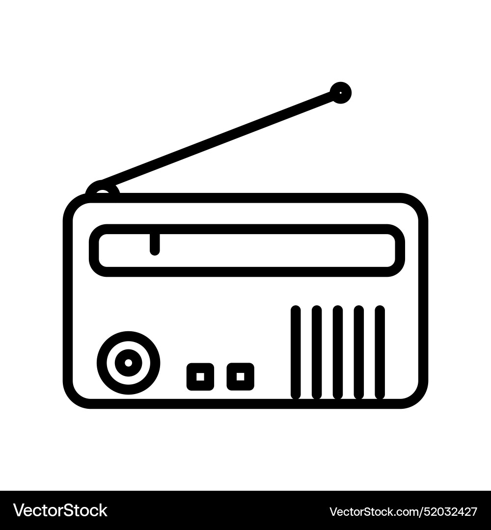 Radio icon linear logo mark in black and white Vector Image