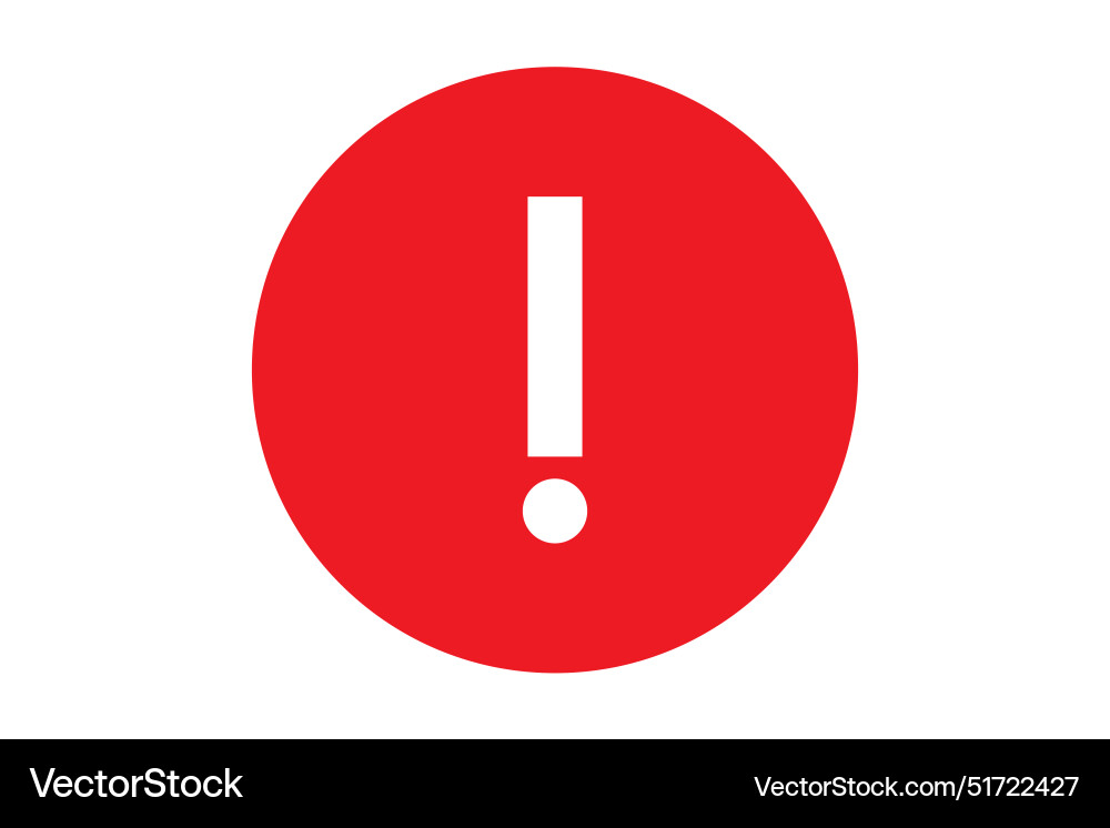 Red warning icon Royalty Free Vector Image - VectorStock