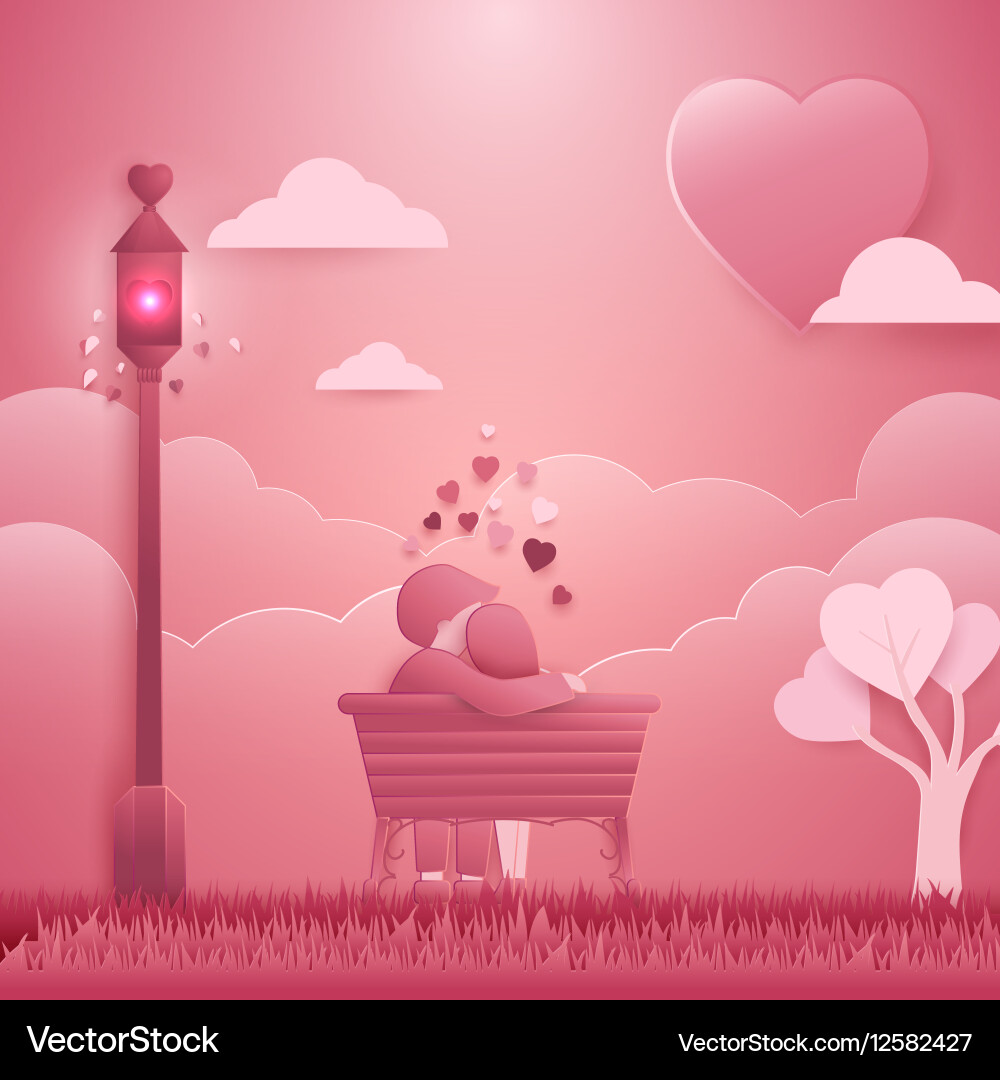 Romantic Paper Hearts Background Royalty Free Vector Image