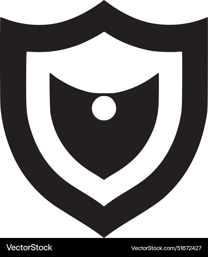 Shield - black and white isolated icon Royalty Free Vector