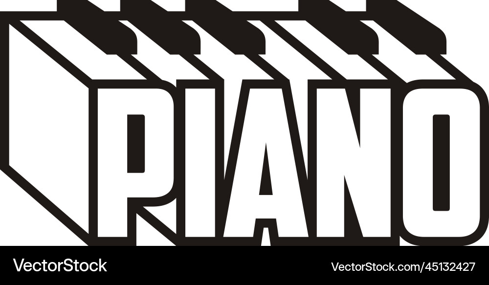 Simple smart piano lettering logo designs Vector Image