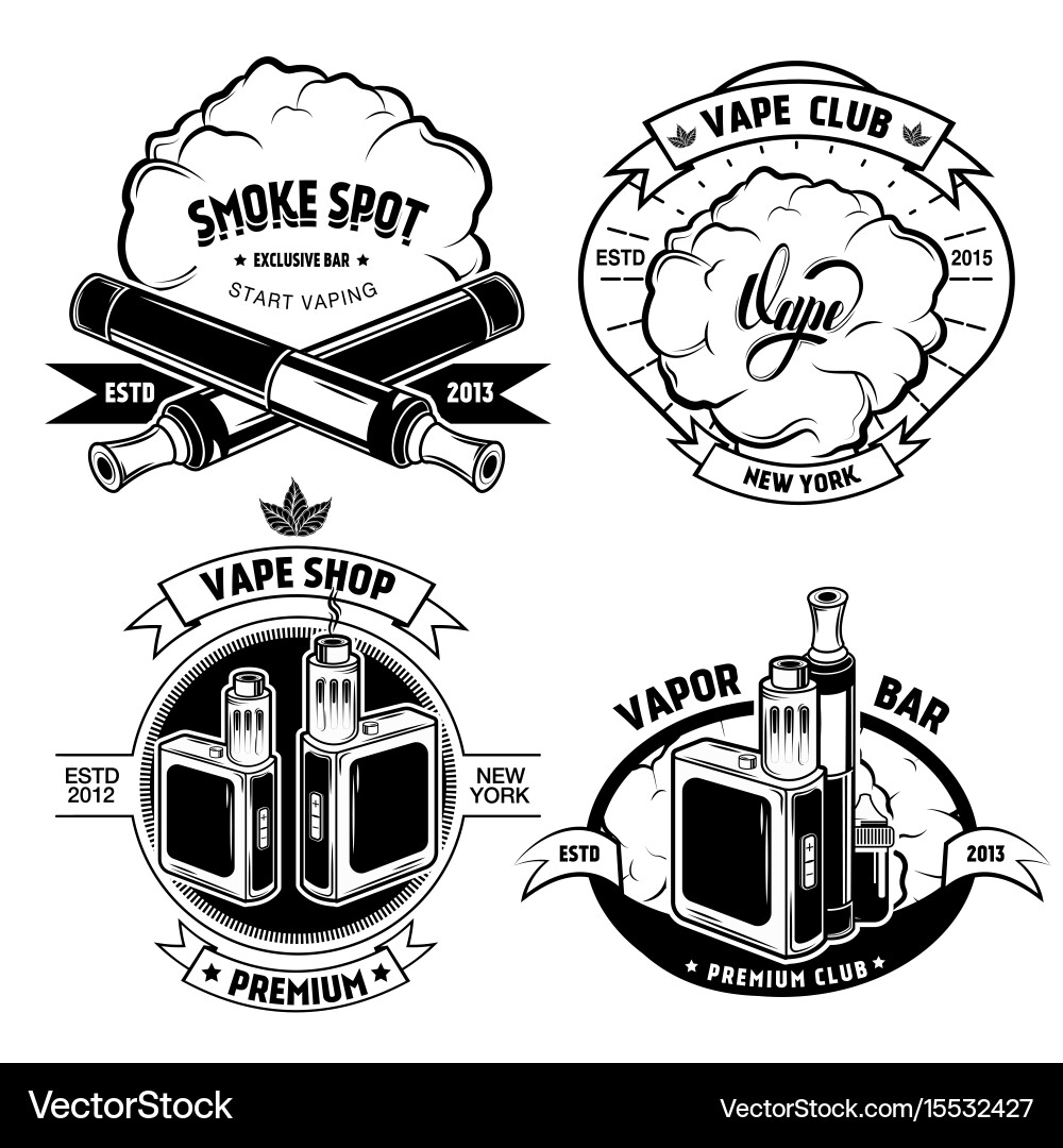 Vape Badge Collection Royalty Free Vector Image