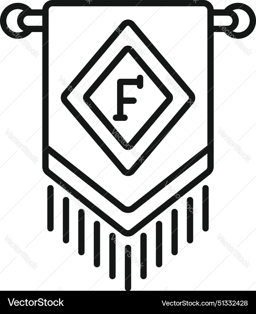 Ancient rune flag banner icon Royalty Free Vector Image