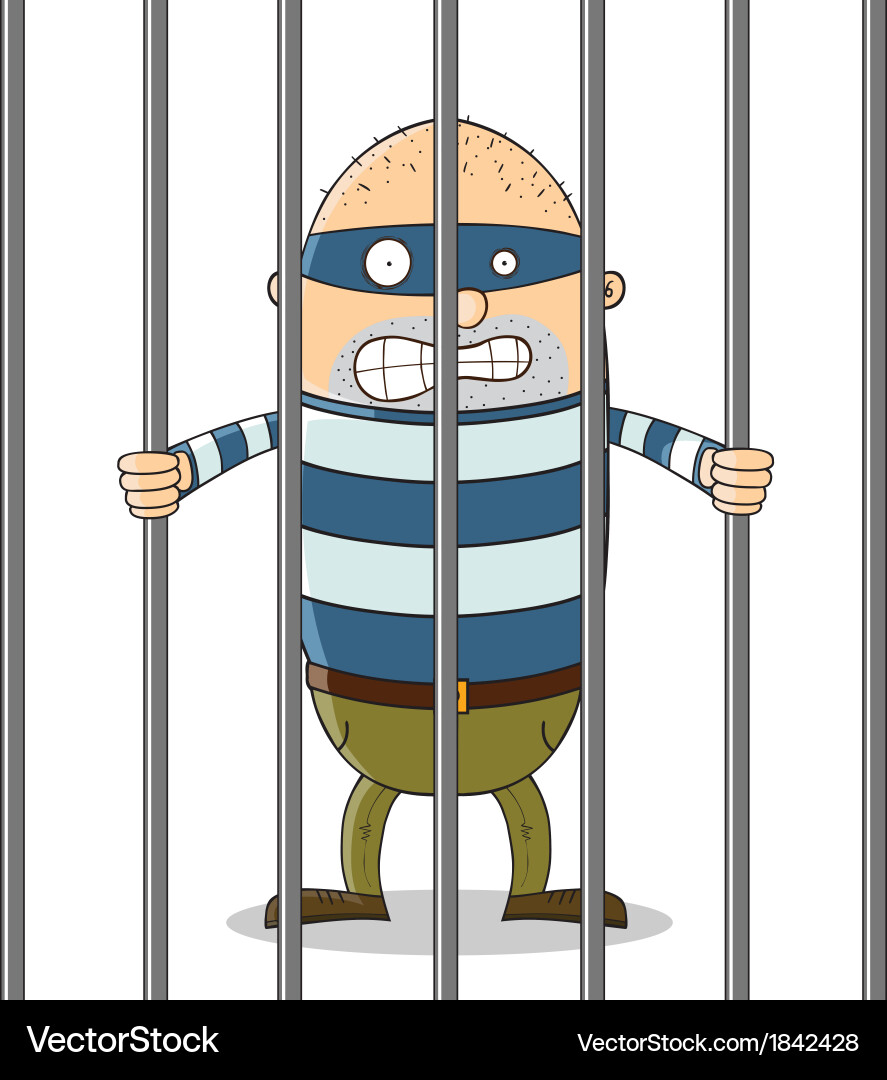 Bad guy in jail Royalty Free Vector Image - VectorStock