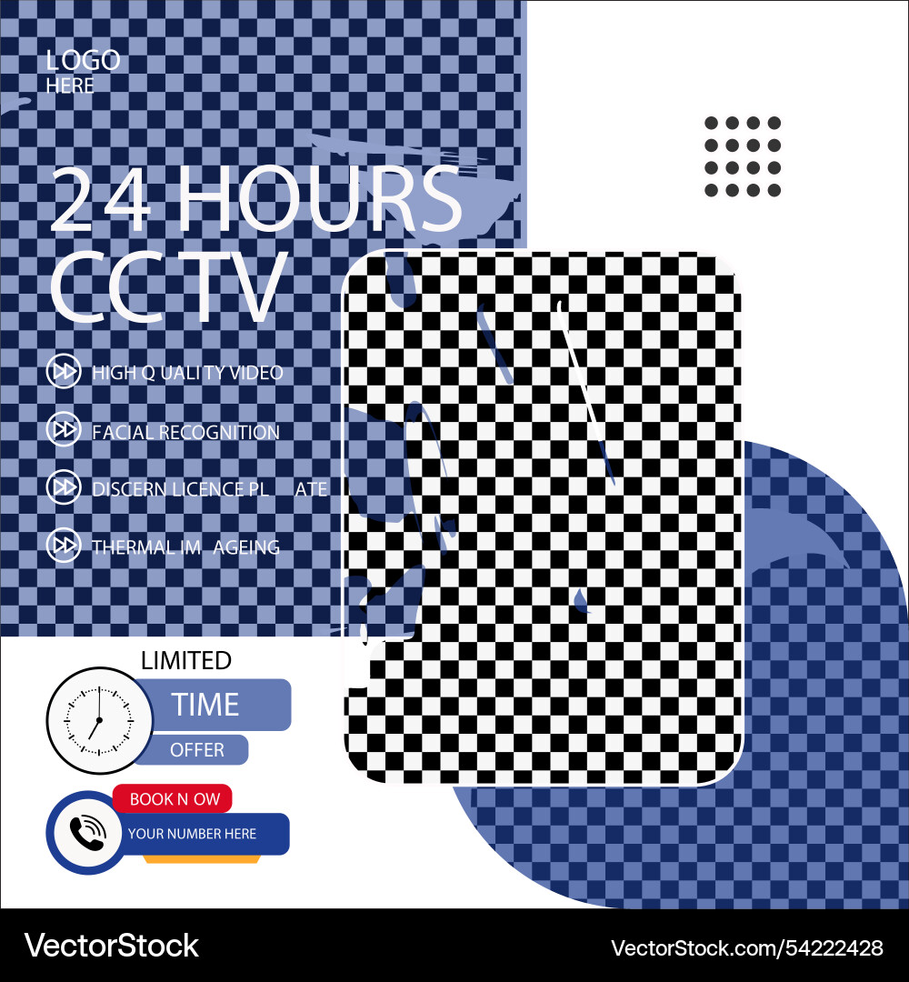 Cctv security template design Royalty Free Vector Image