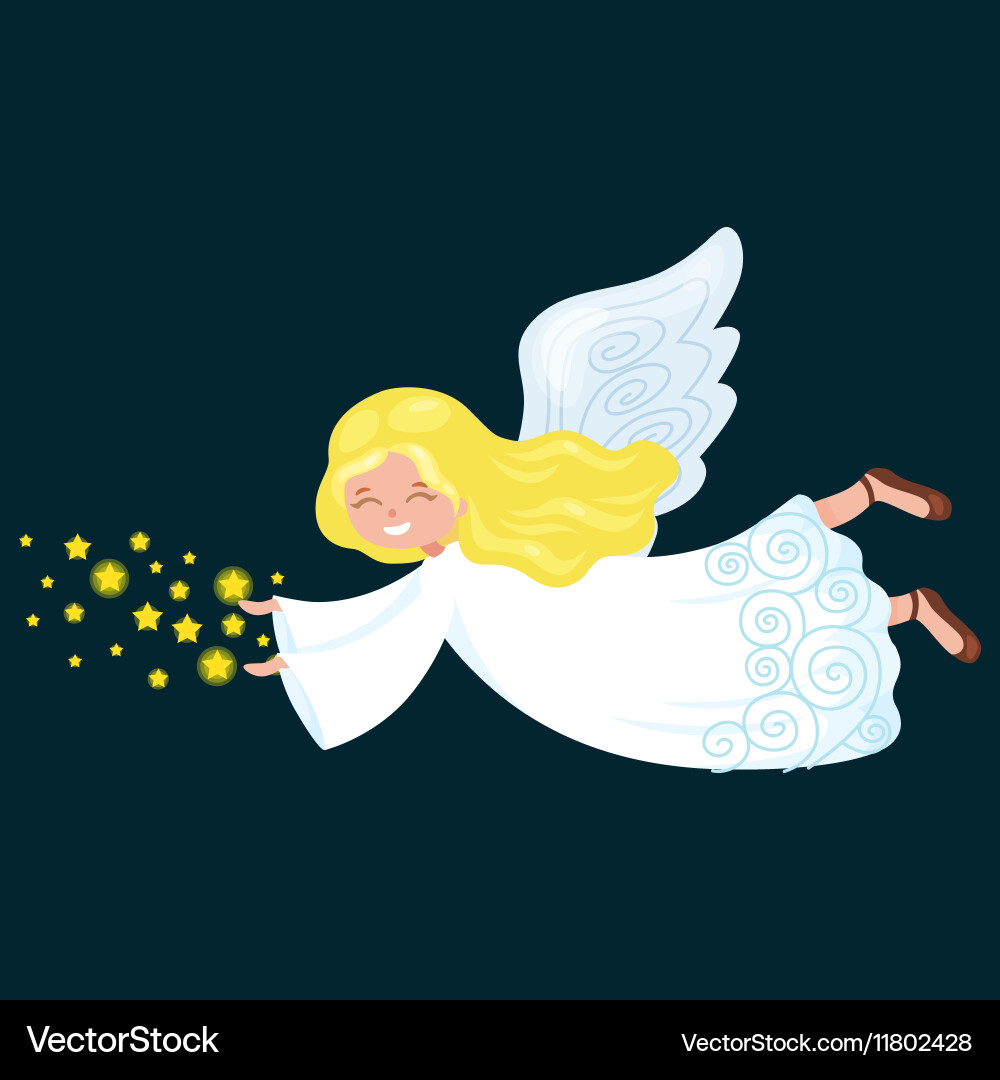 Christmas holiday flying angel with wings Vector Image
