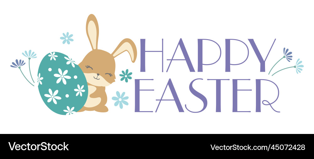 Colorful Easter Bunny Logo Royalty Free Vector Image