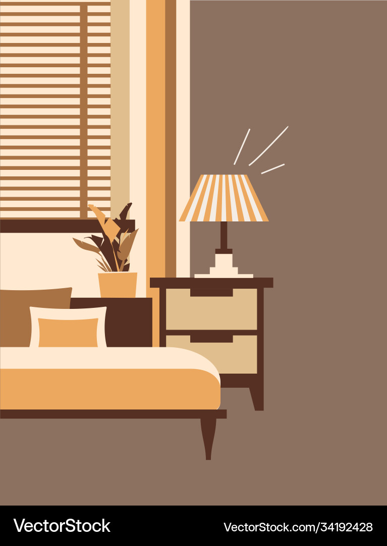 Cute interior a cozy room Royalty Free Vector Image