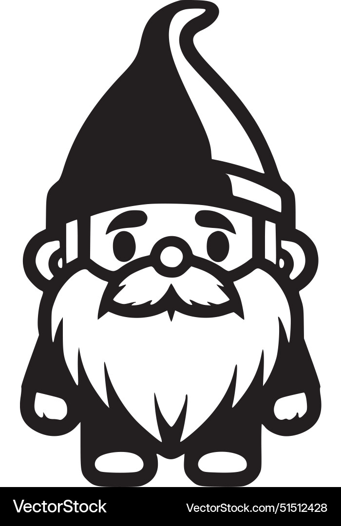Gnome - minimalist and flat logo Royalty Free Vector Image