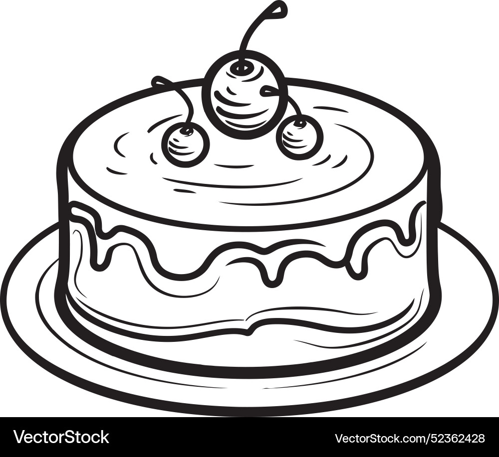 Graphic pastry panorama cake display sweet deli Vector Image