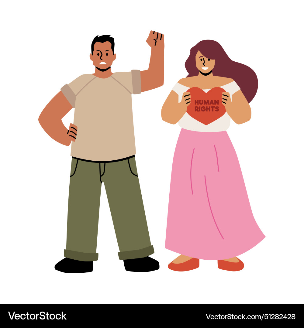 Human rights activists Royalty Free Vector Image