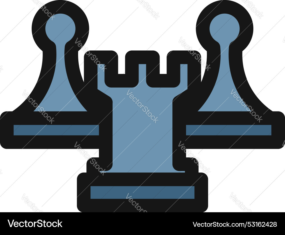 Icon rook and pawn chess piece strategy game Vector Image