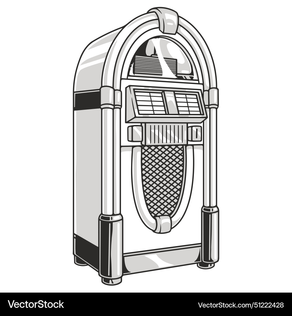 Jukebox for shopping center sticker Royalty Free Vector