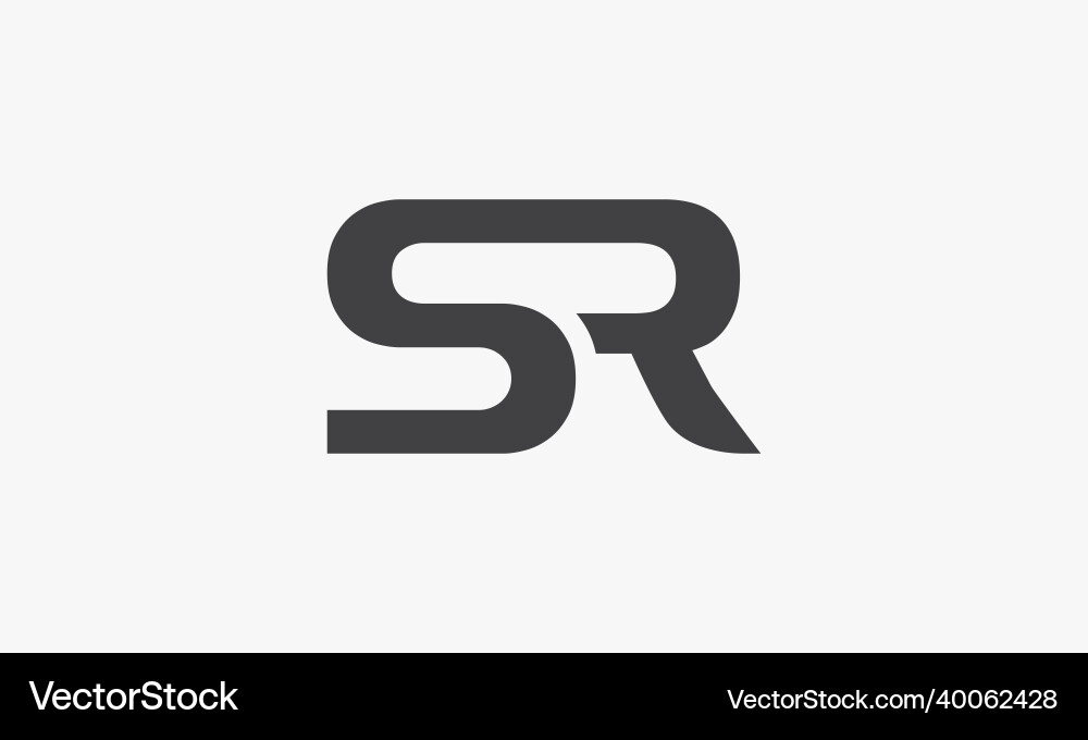 Letter sr logo isolated on white background Vector Image