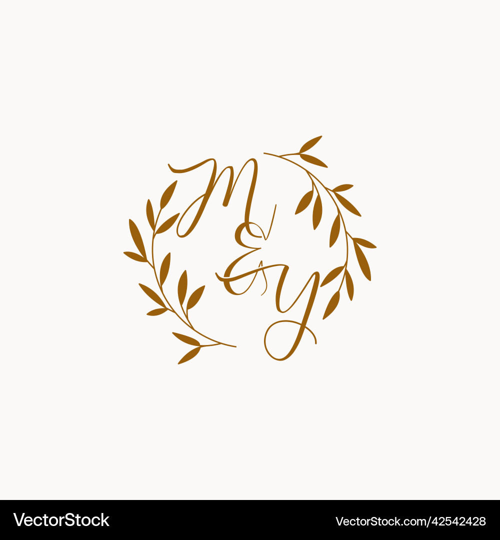 My initial wedding monogram logo Royalty Free Vector Image