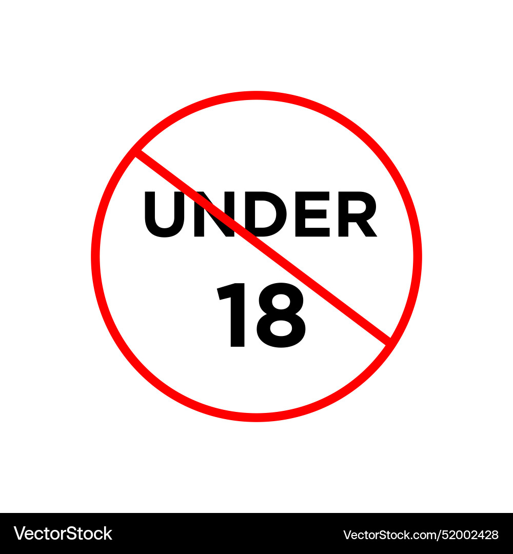 No minors permitted sign ensure age compliance Vector Image