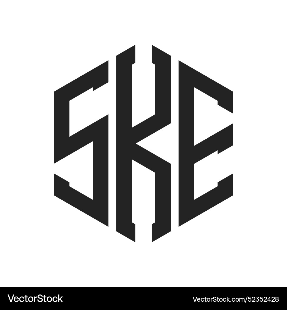 Ske logo design initial letter monogram Royalty Free Vector
