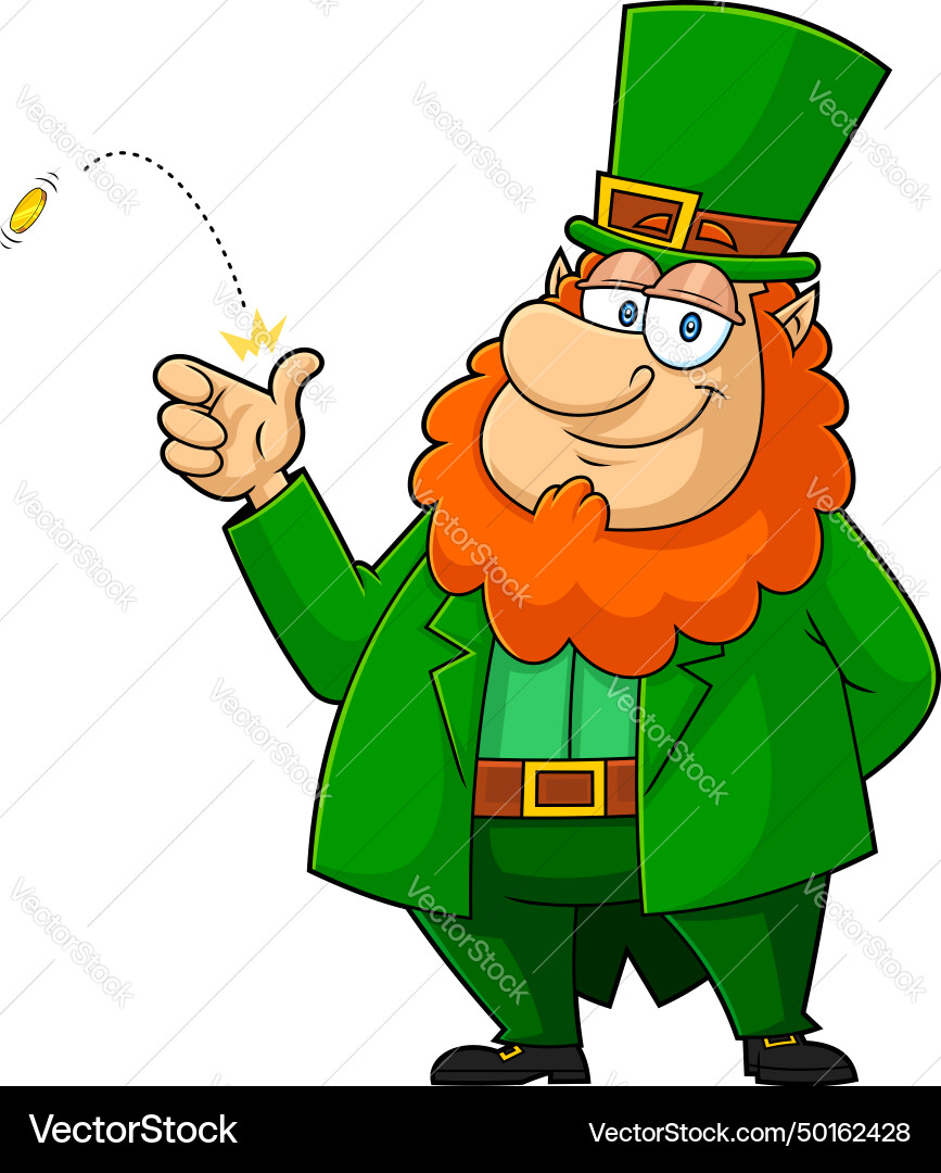 Smiling leprechaun cartoon character Royalty Free Vector